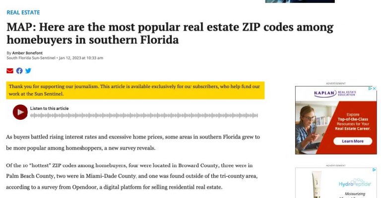 MAP: Here are the most popular real estate ZIP codes among homebuyers ...
